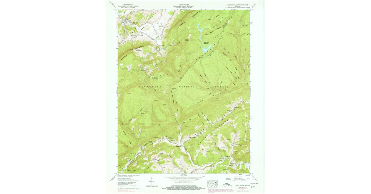 1957 Map of East Stone Gap, VA — High-Res, 1978 Print | Pastmaps