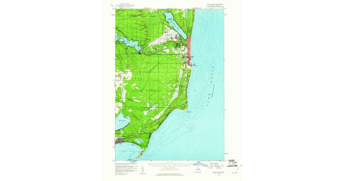 1959 Map of East Tawas, MI — High-Res | Pastmaps