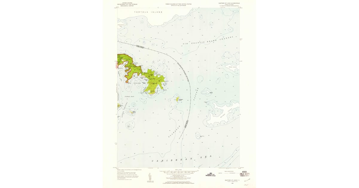 1958 Map of Eastern St. John, Virgin Islands — High-Res | Pastmaps
