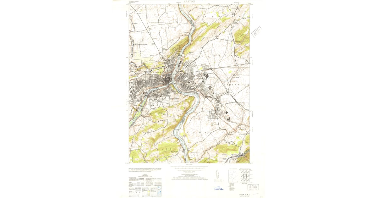 1953 Map of Easton, PA — High-Res | Pastmaps