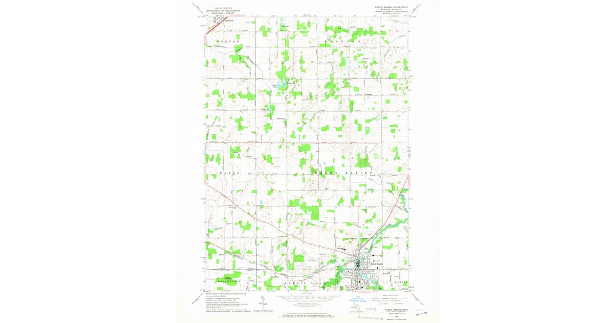 1965 Map of Eaton Rapids, MI — High-Res | Pastmaps