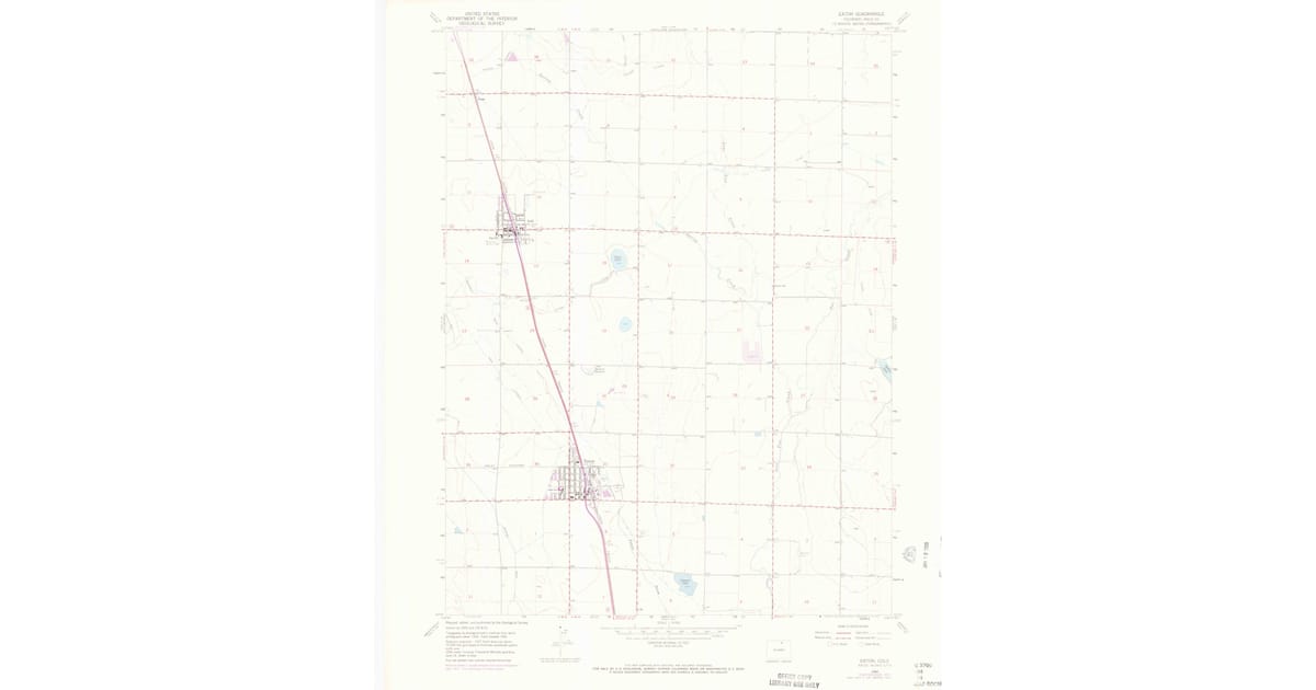 1960 Map of Eaton, CO — High-Res, 1973 Print | Pastmaps