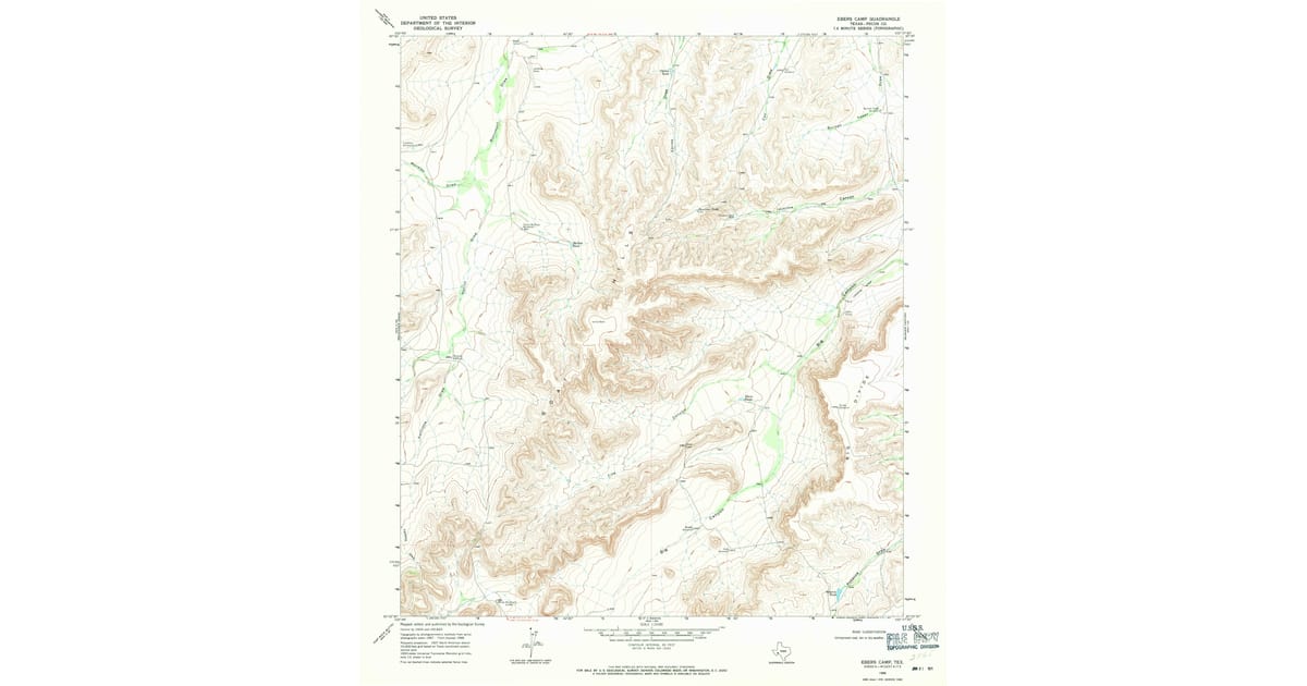 1968 Map of Ebers Camp, Pecos County, TX — High-Res | Pastmaps
