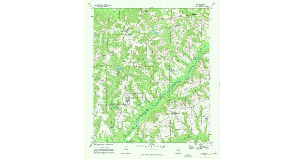 1969 Map of Echo, Dale County, AL — High-Res | Pastmaps