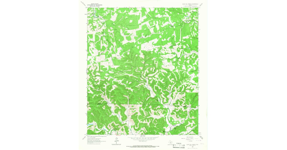 1964 Map of Echo Hill Ranch, Kerr County, TX — High-Res | Pastmaps