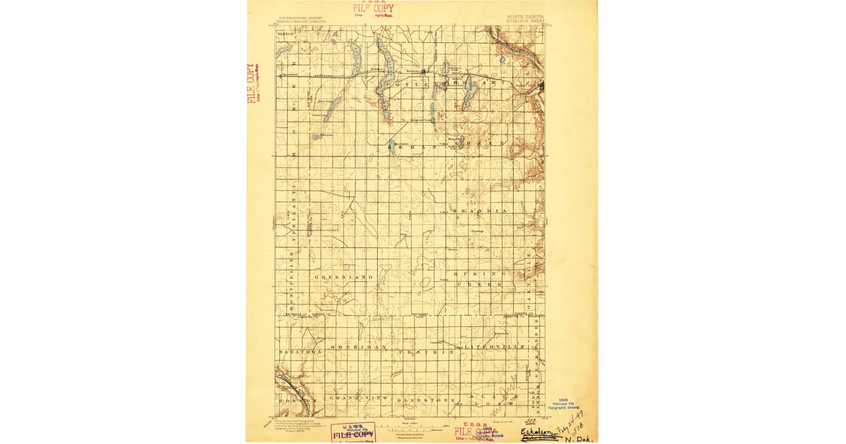 Old Historical Maps of Greenland Township, ND | Pastmaps