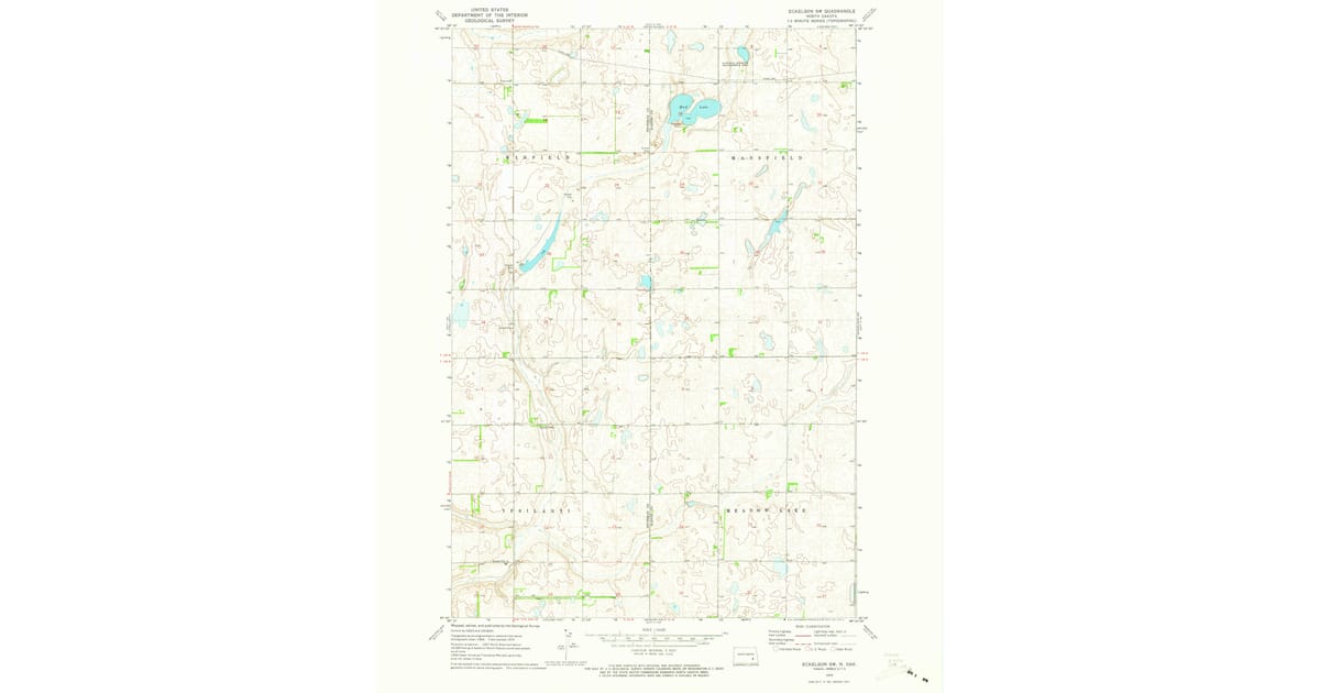 1970 Map of Eckelson SW, Barnes County, ND — High-Res | Pastmaps