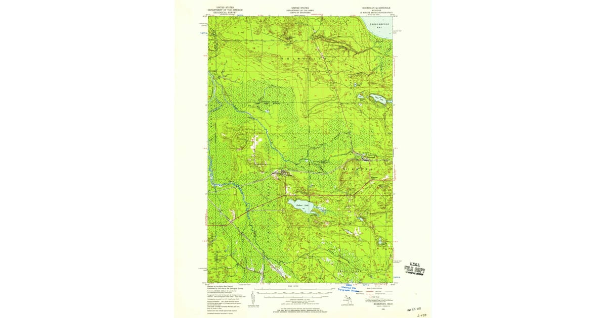 1951 Map of Eckerman, Chippewa County, MI — High-Res | Pastmaps