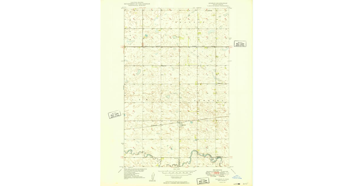 1949 Map of Eckman, Bottineau County, ND — High-Res | Pastmaps
