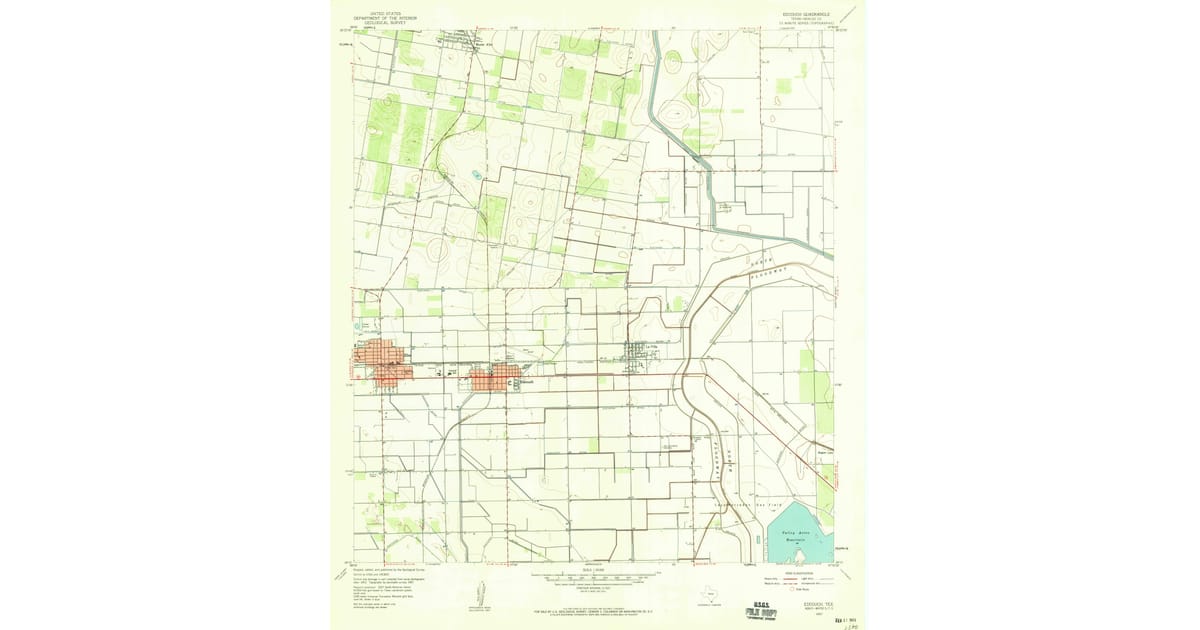 1957 Map of Edcouch, TX — High-Res | Pastmaps
