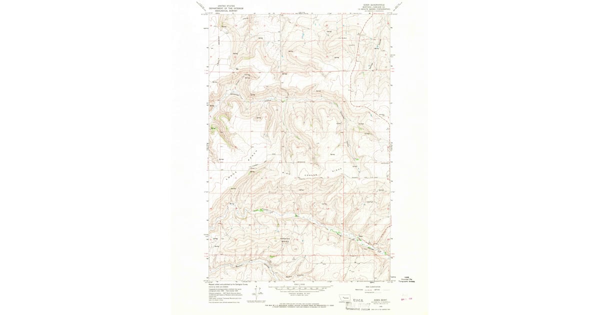 1965 Map of Eden, Cascade County, MT — High-Res | Pastmaps
