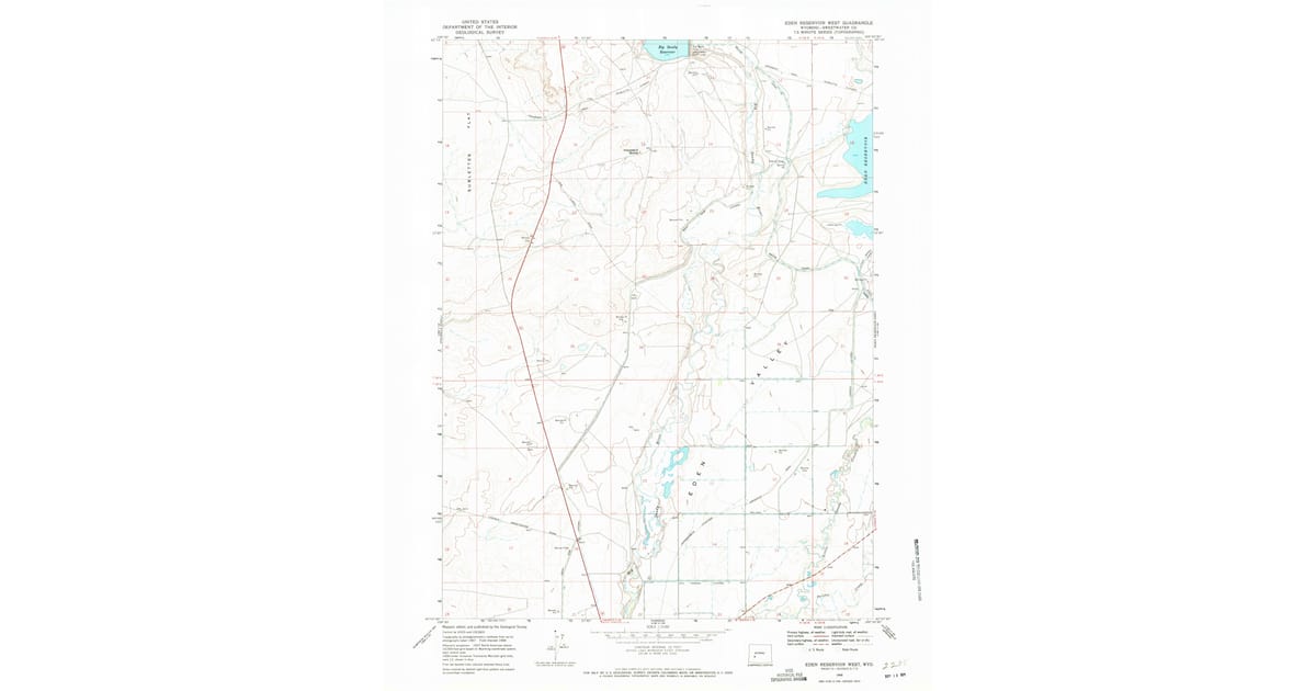 1968 Map of Eden Reservoir West, Sweetwater County, WY — High-Res ...