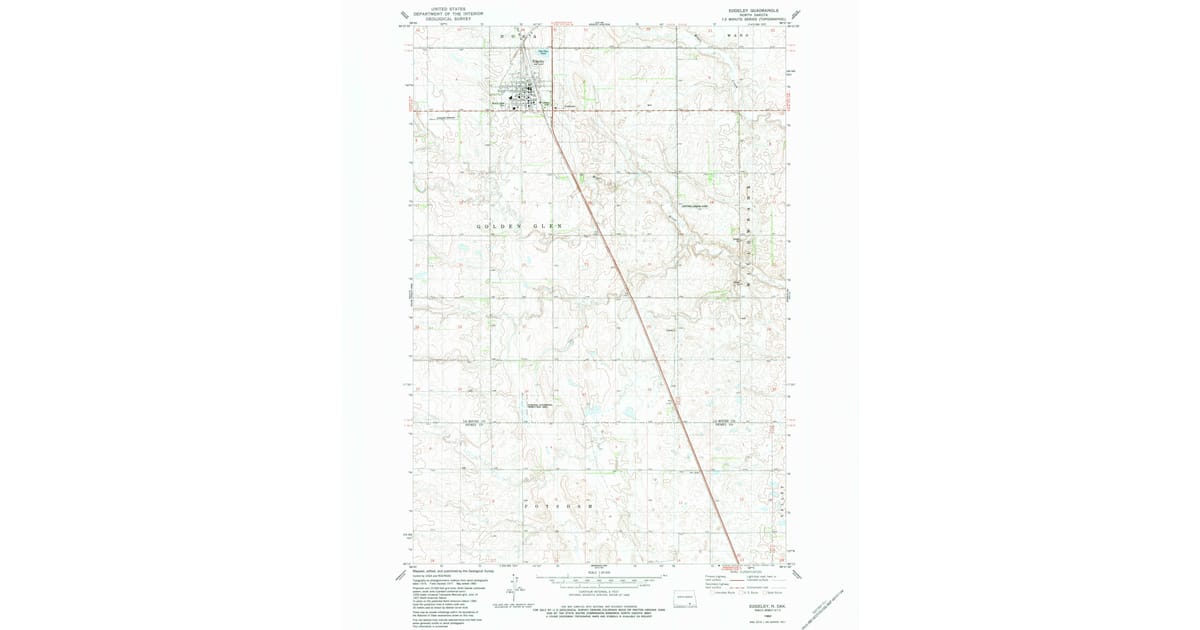 1982 Map of Edgeley, ND — High-Res | Pastmaps