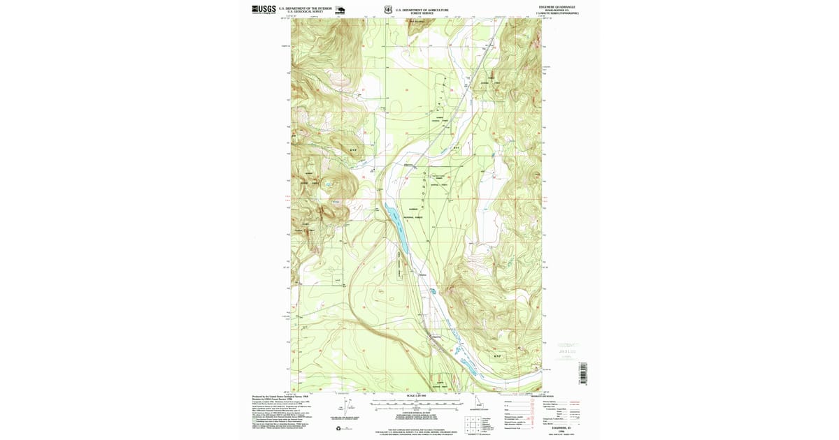 1996 Map of Edgemere, Bonner County, ID — High-Res | Pastmaps