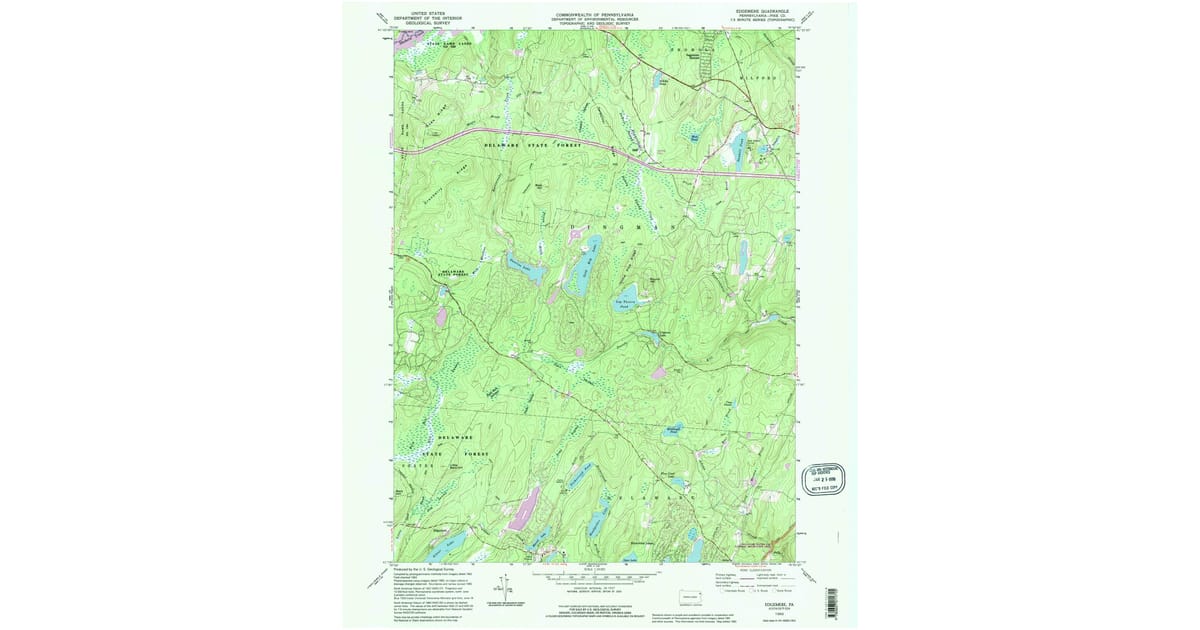 1992 Map of Edgemere, Pike County, PA — High-Res | Pastmaps