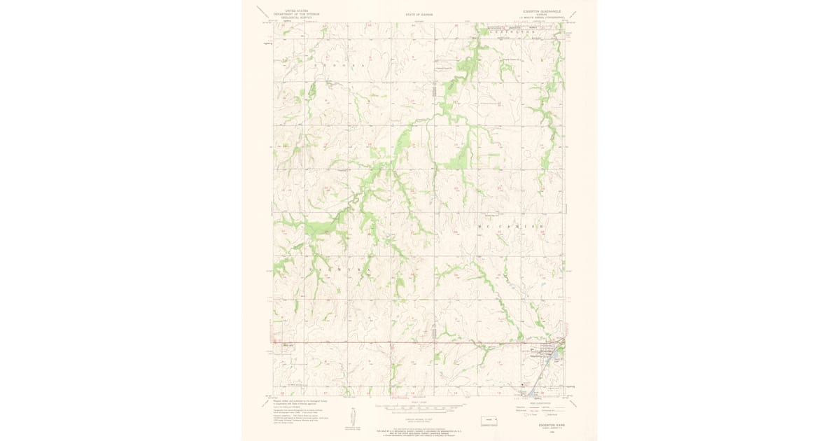 1956 Map of Edgerton, KS — High-Res | Pastmaps