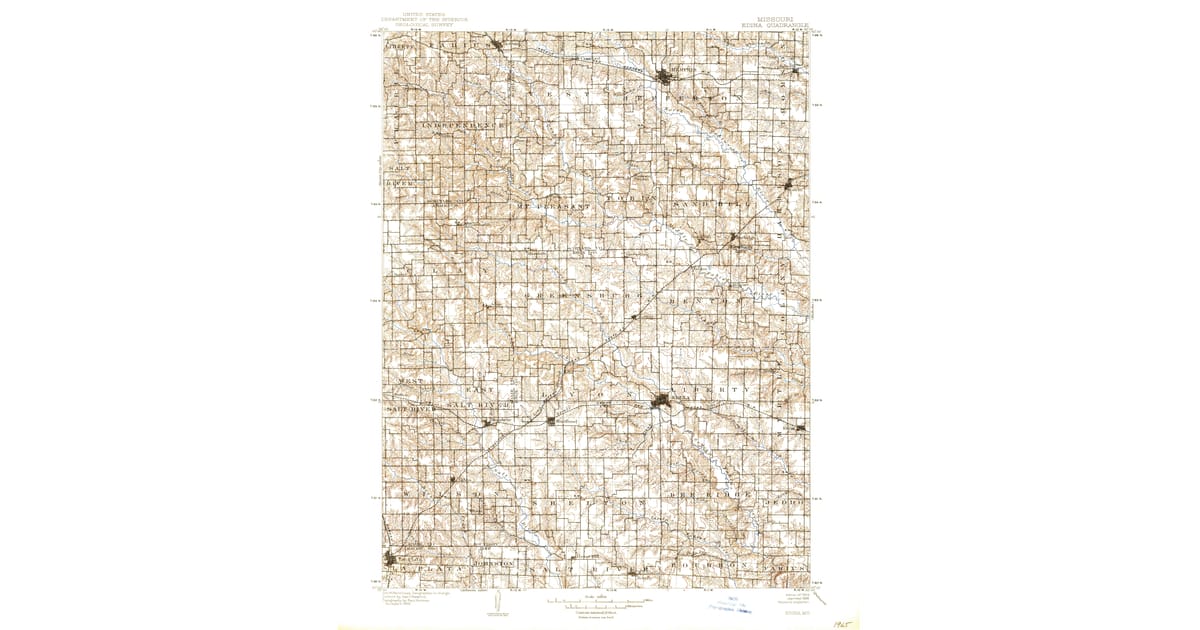 1903 Map of Edina, MO — High-Res, 1938 Print | Pastmaps
