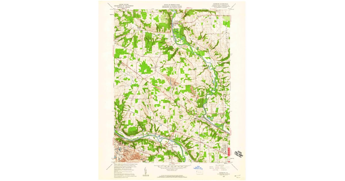 1958 Map of Edinburg, Lawrence County, PA — High-Res | Pastmaps