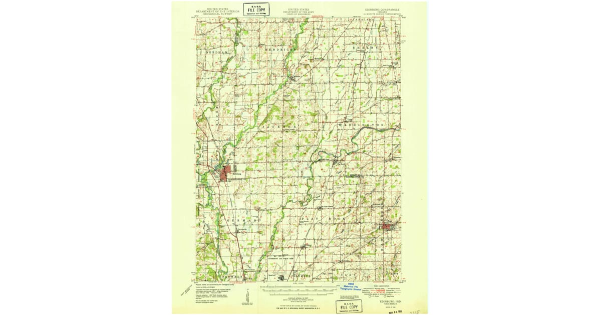 1950s Maps of Shelby County, IN | Pastmaps