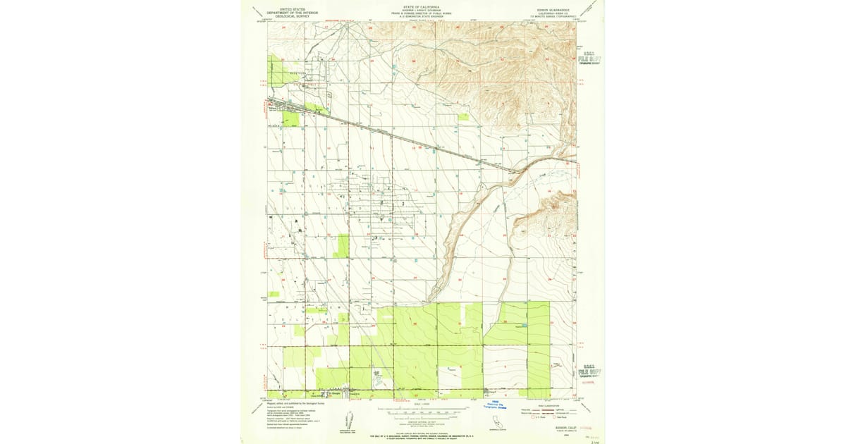 1954 Map of Edison, CA — High-Res | Pastmaps