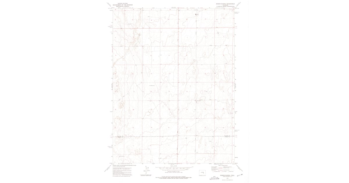 1973 Map of Edison School, El Paso County, CO — High-Res | Pastmaps