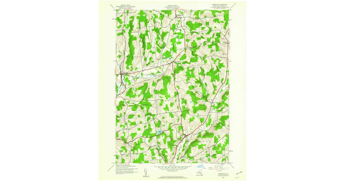 1943 Map of Edmeston, Otsego County, NY — High-Res | Pastmaps