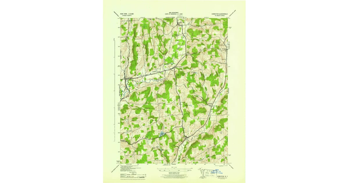 1945 Map of Edmeston, Otsego County, NY — High-Res | Pastmaps