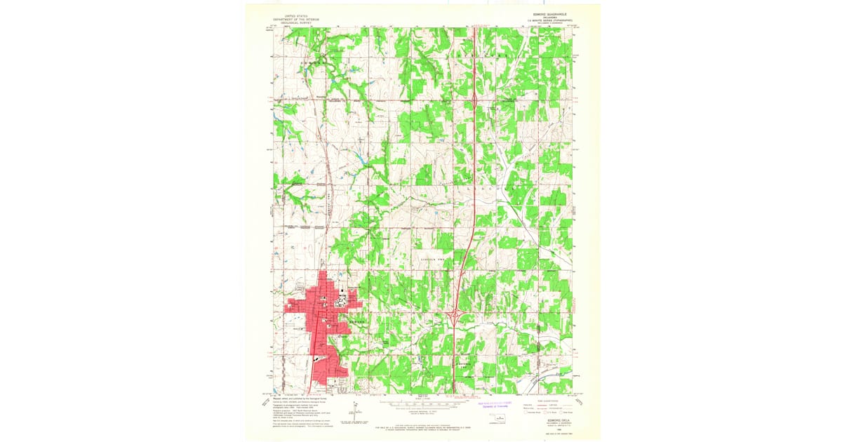 1966 Map of Edmond, OK — High-Res | Pastmaps