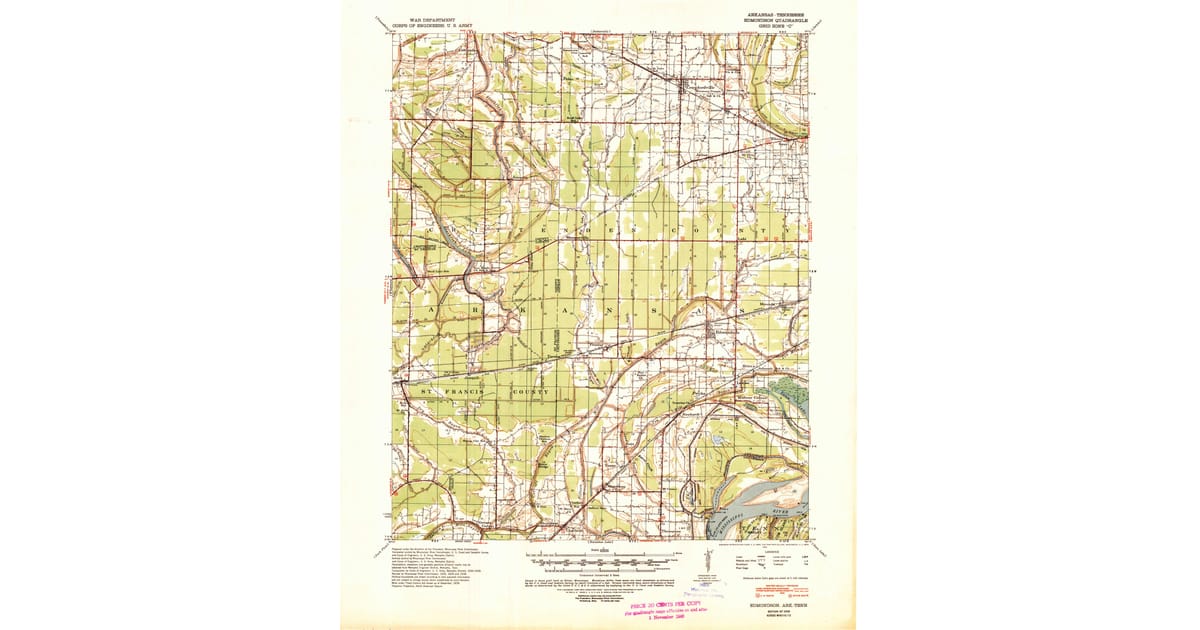 Old Maps of Greasy Corner, AR | Pastmaps