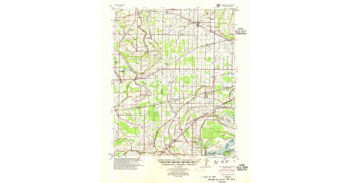 1954 Map of Edmondson, AR — High-Res | Pastmaps