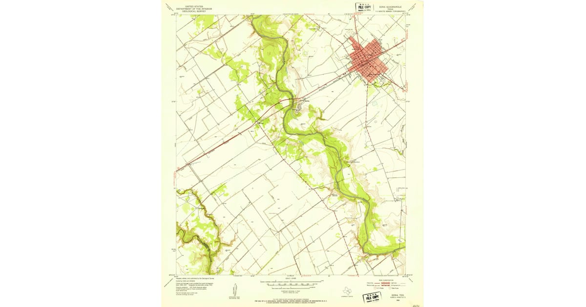 1952 Map of Edna, TX — High-Res | Pastmaps