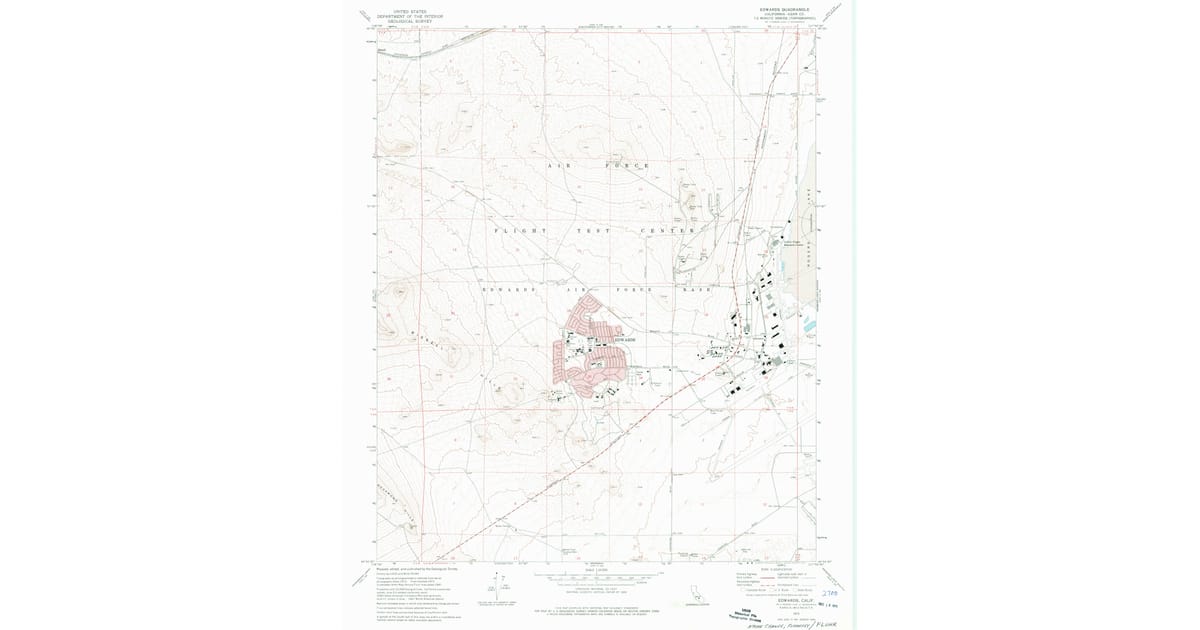 1973 Map of Edwards, Kern County, CA — High-Res | Pastmaps