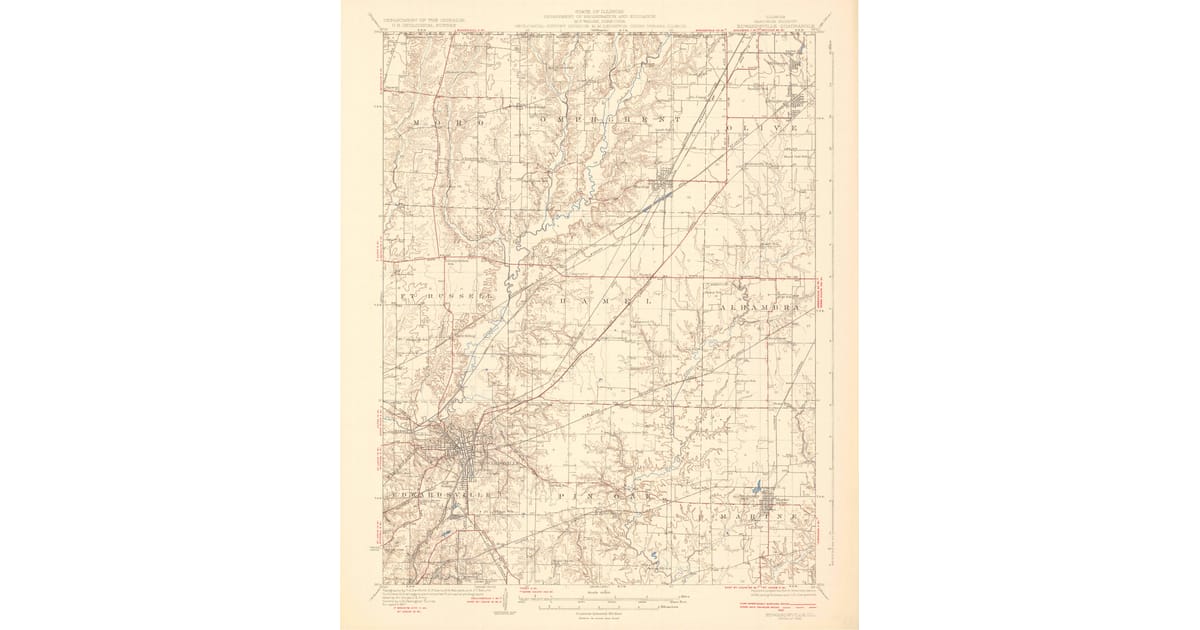 1932 Map of Edwardsville, IL — High-Res, 1932 Print #2 | Pastmaps