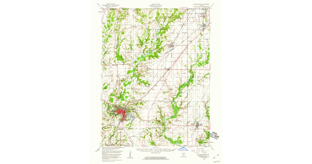 1954 Map of Edwardsville, IL — High-Res | Pastmaps