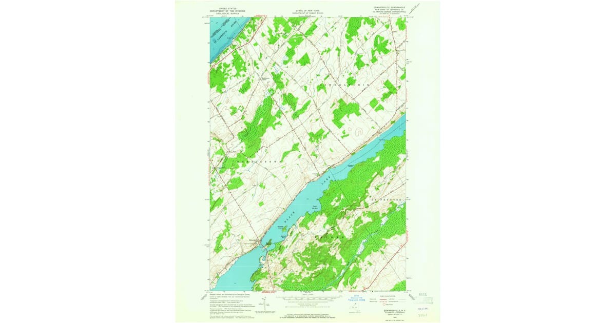 1963 Map of Edwardsville, St. Lawrence County, NY — High-Res | Pastmaps