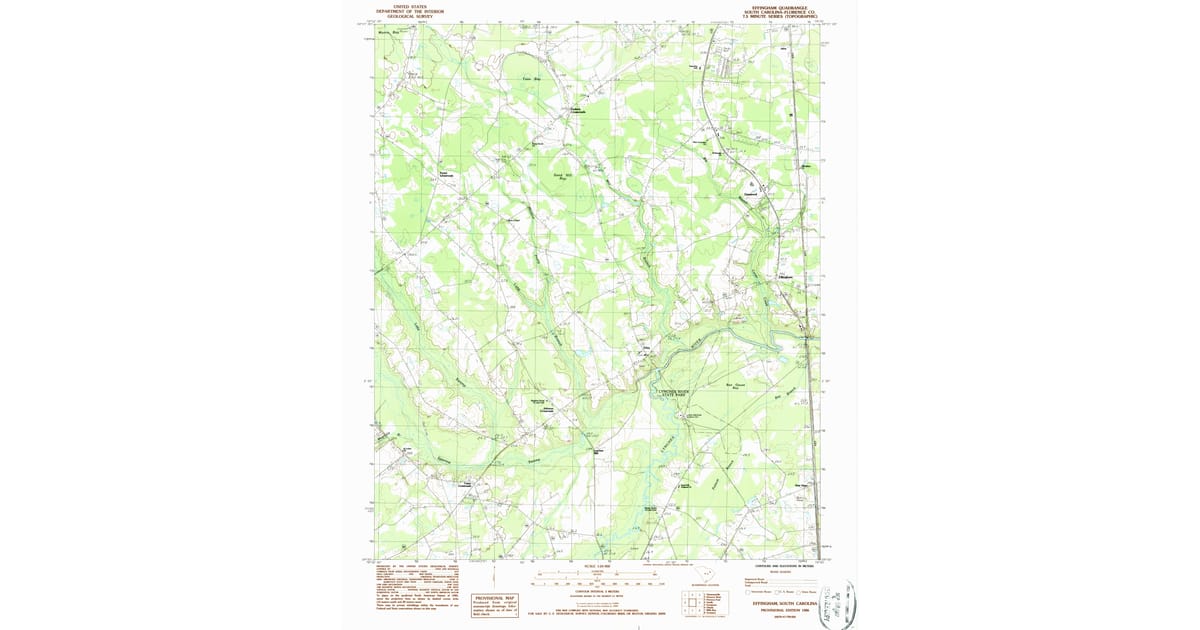 1986 Map of Effingham, Florence County, SC — High-Res | Pastmaps
