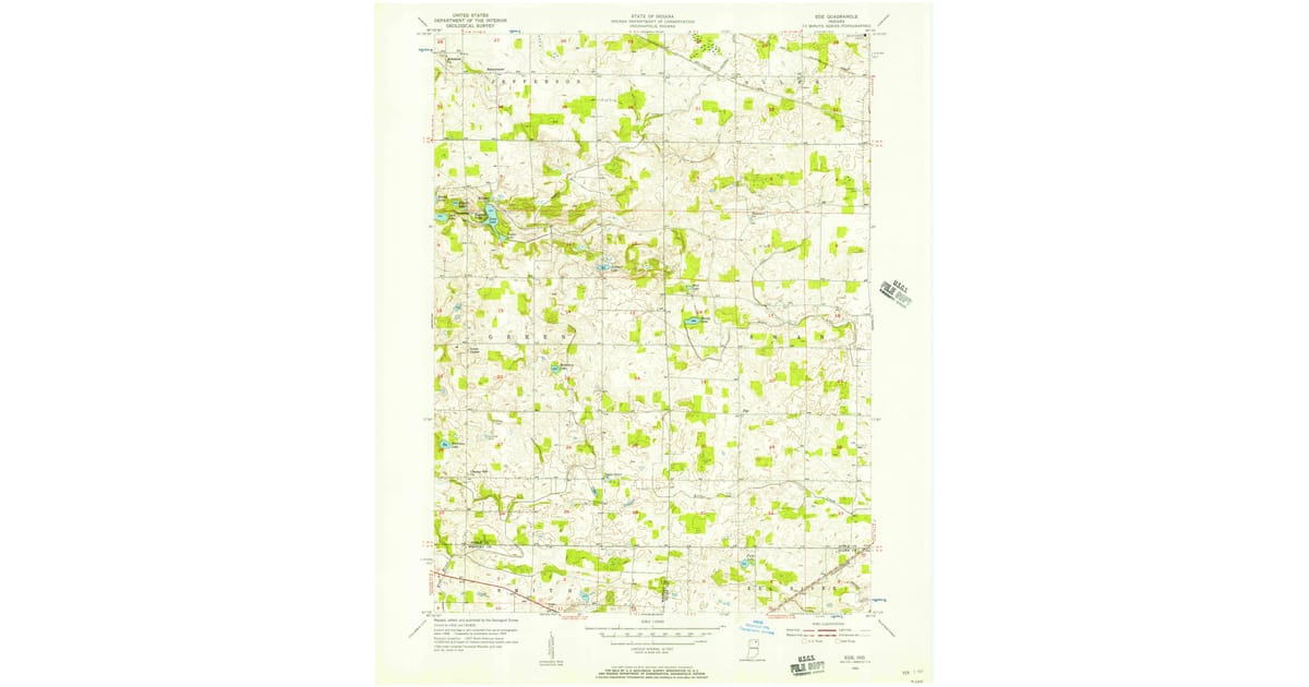 1955 Map of Ege, Noble County, IN — High-Res | Pastmaps