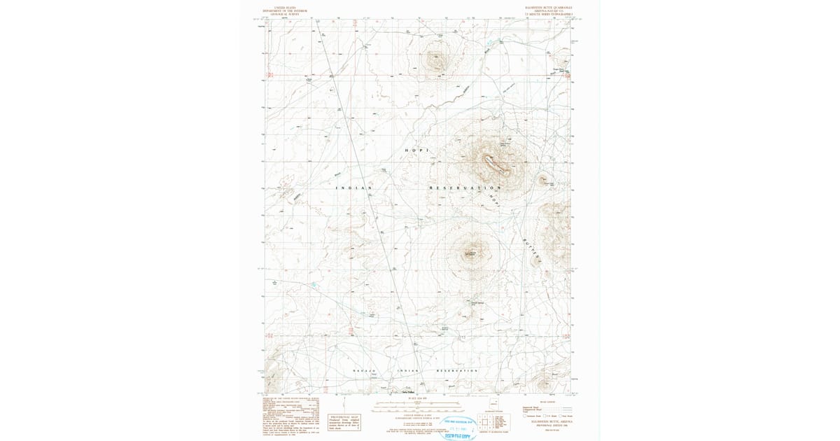 1991 Map of Egloffstein Butte, Navajo County, AZ — High-Res | Pastmaps