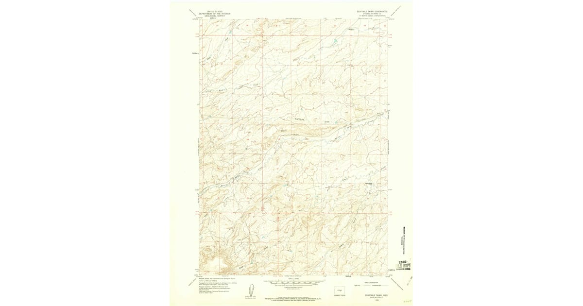 1959 Map of Eightmile Draw, Natrona County, WY — High-Res | Pastmaps