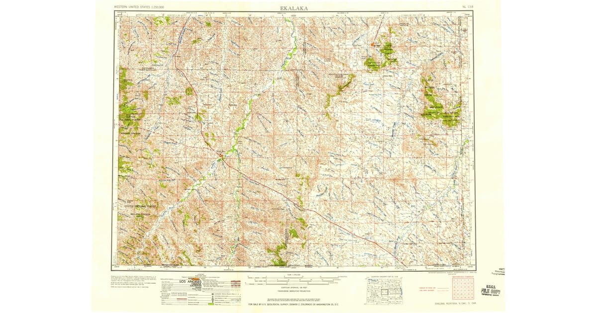 1958 Map of Ekalaka, MT — High-Res | Pastmaps