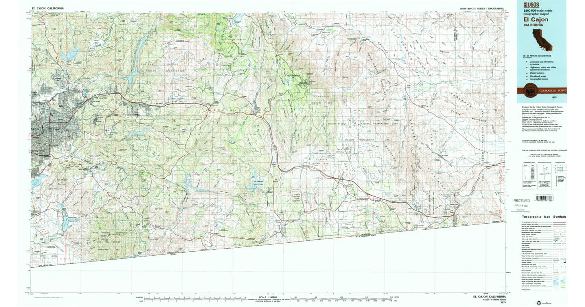 1979 Map of El Cajon, CA — High-Res, 1979 Print #2 | Pastmaps