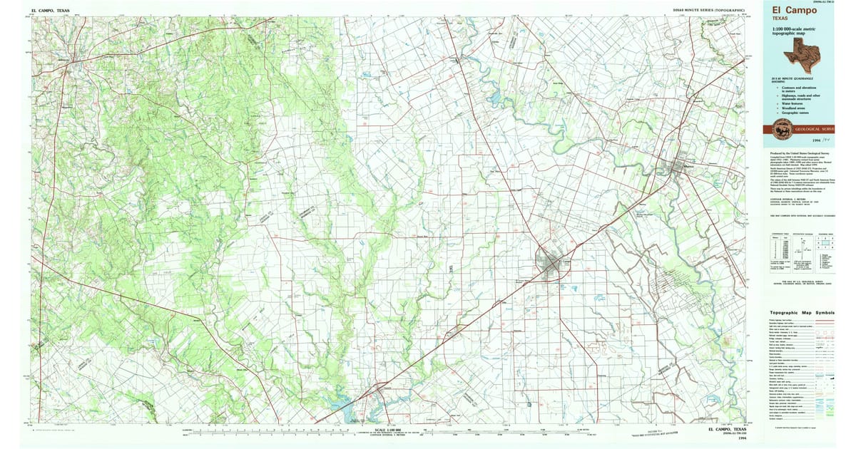 1990s Maps of Colorado County, TX | Pastmaps