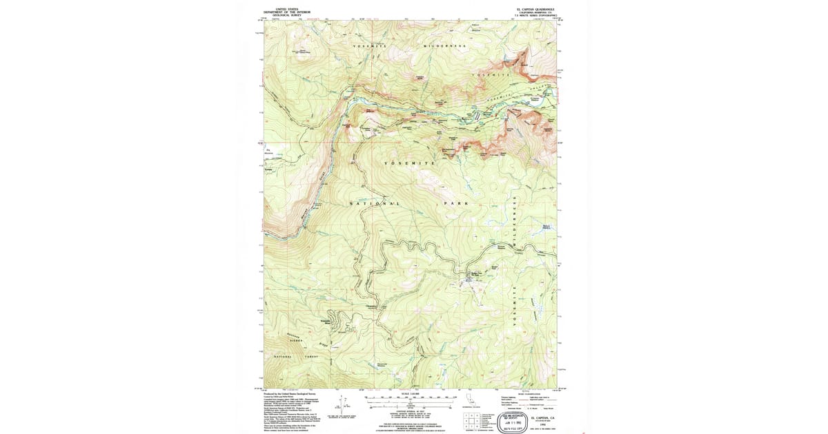 1992 Map of El Capitan, Mariposa County, CA — High-Res | Pastmaps