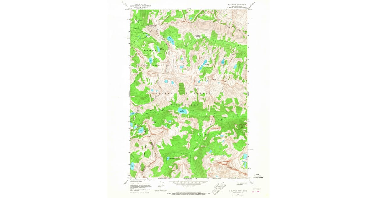 1964 Map of El Capitan, Ravalli County, MT — High-Res | Pastmaps