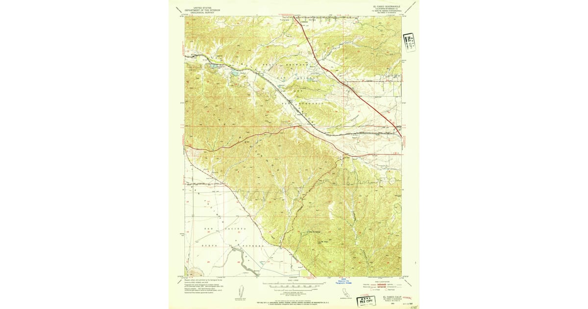 1953 Map of El Casco, Riverside County, CA — High-Res | Pastmaps