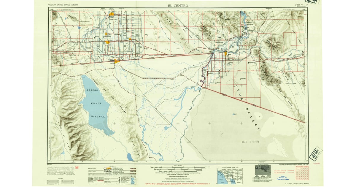 1950s Maps of Los Amigos, Yuma County | Pastmaps
