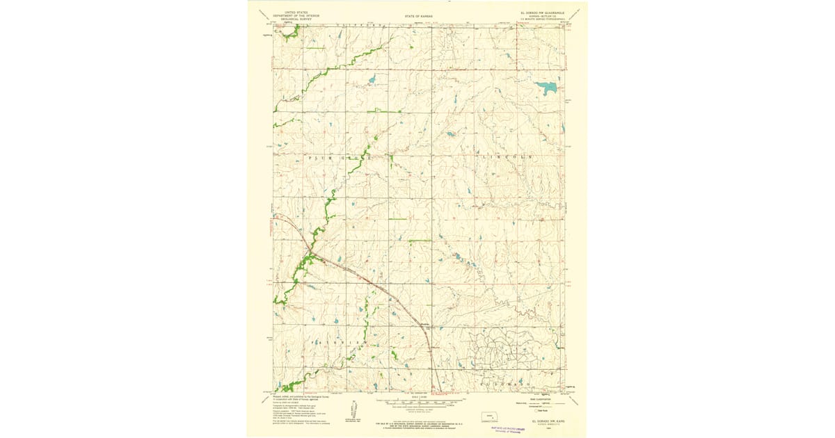 1961 Map of El Dorado NW, Butler County, KS — High-Res | Pastmaps