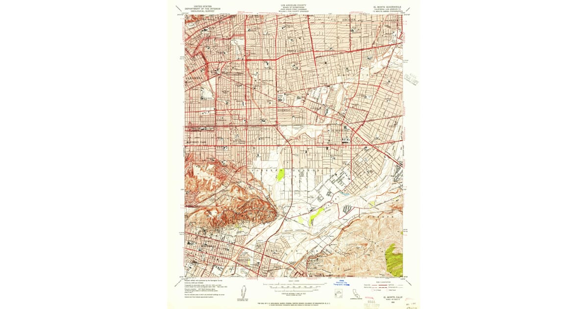 1953 Map of El Monte, CA — High-Res | Pastmaps