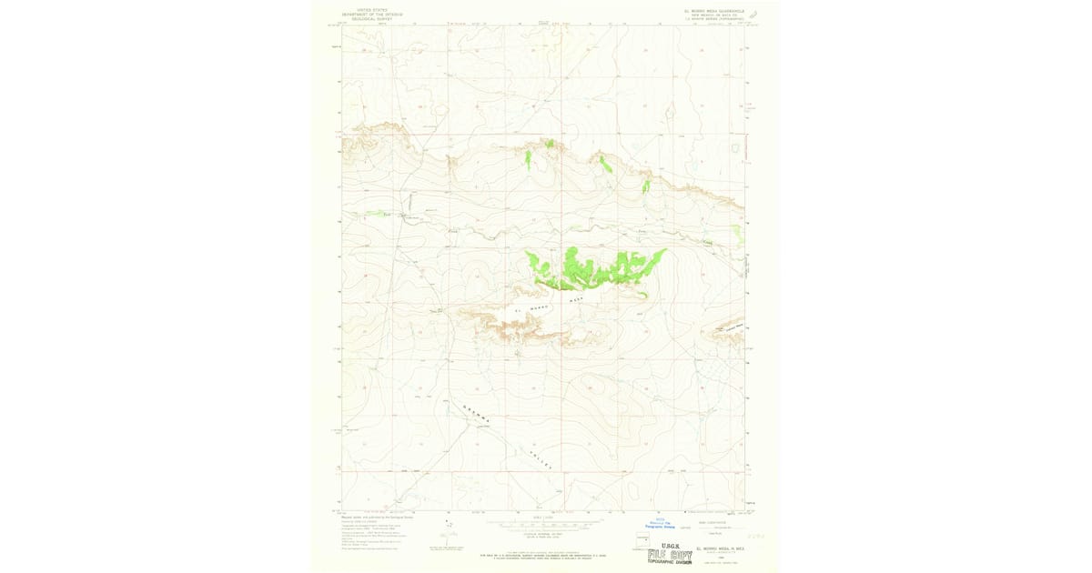 1966 Map of El Morro Mesa, De Baca County, NM — High-Res | Pastmaps