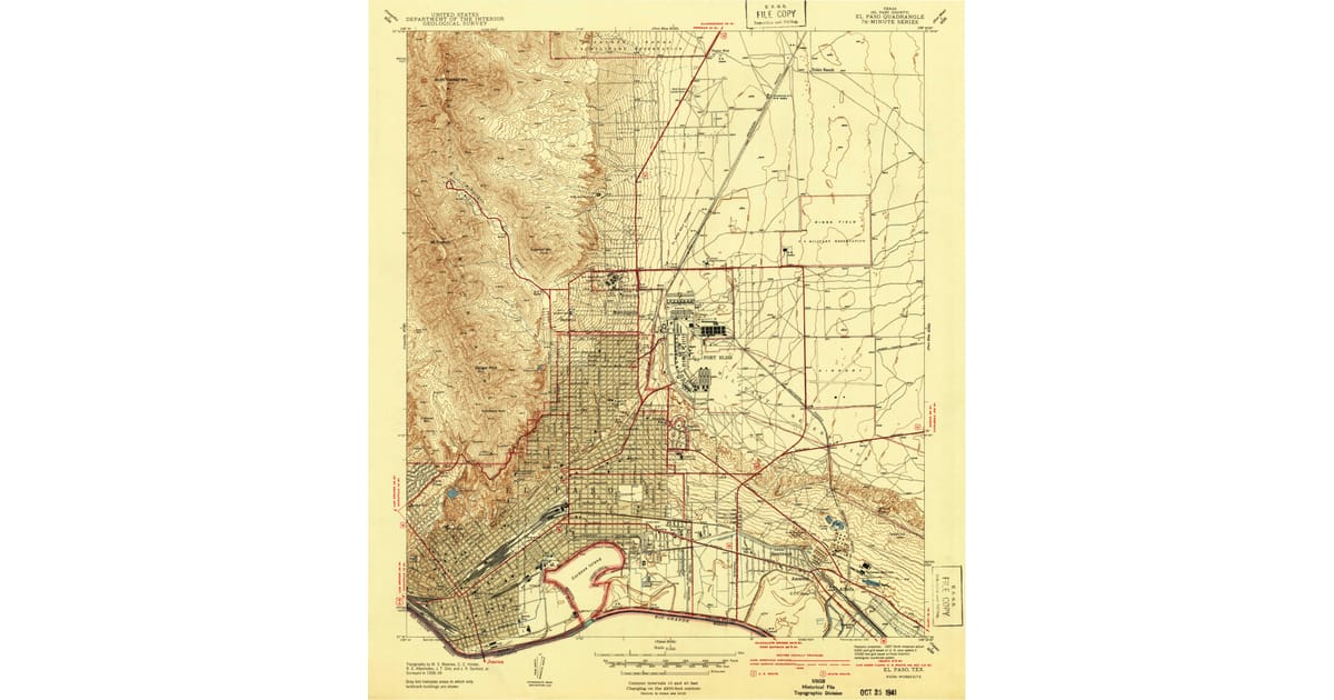 1941 Map of El Paso, TX — High-Res | Pastmaps